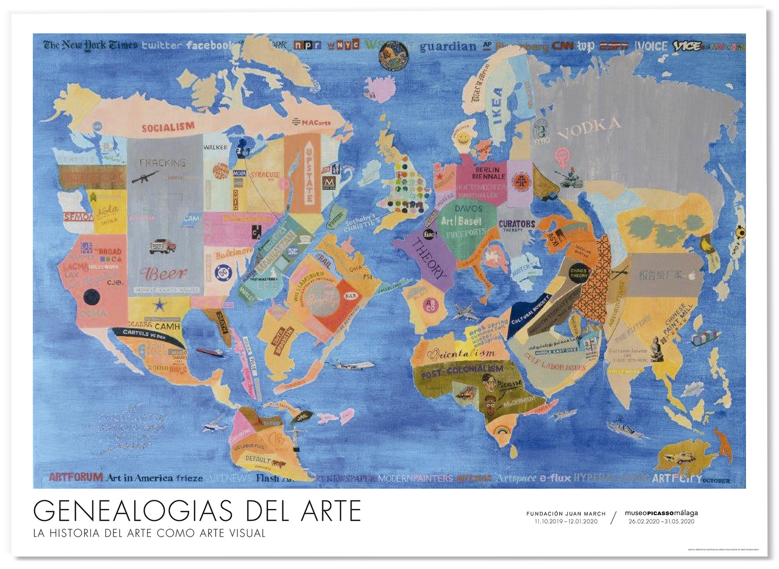 Poster. A Solipsistic Artist's Map of the World by Powhida – Tienda ...